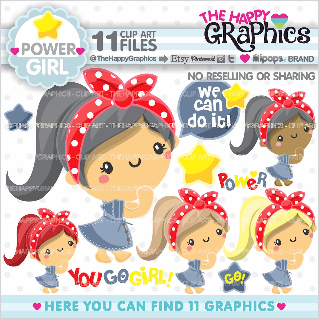 Girl Clipart, Girl Graphics, COMMERCIAL USE, Woman Clipart, Strong ...