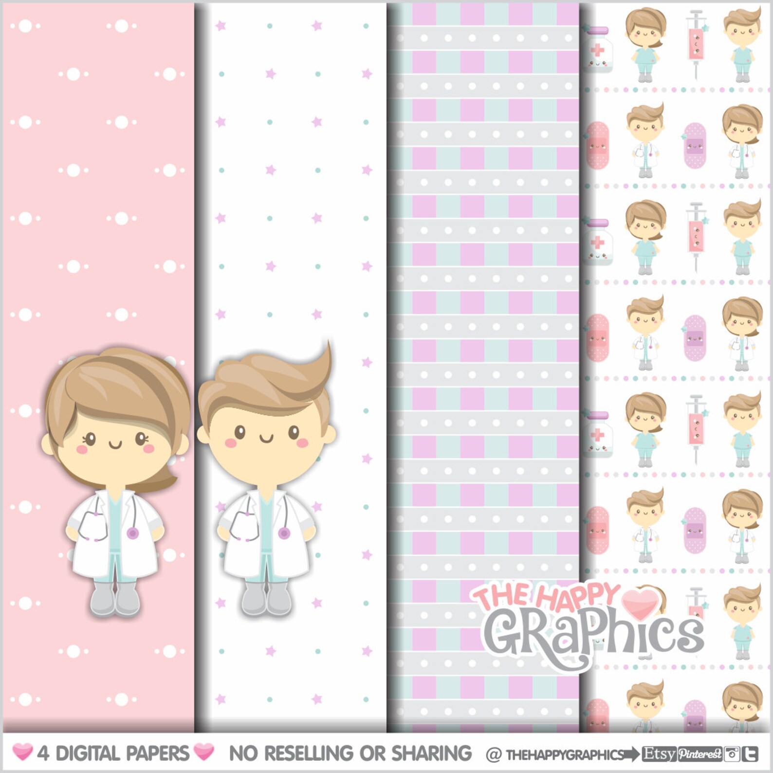 Doctor Digital Paper COMMERCIAL USE Doctor Pattern | Etsy