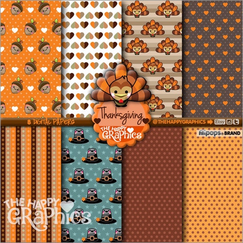Thanksgiving Digital Paper Thanksgiving Pattern COMMERCIAL - Etsy