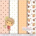 Autumn, Digital Paper, Autumn Pattern, Squirrel Paper, Girl Digital ...
