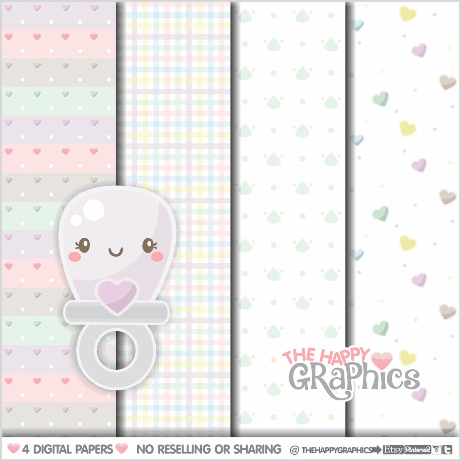 Baby Pacifier Digital Paper COMMERCIAL USE Baby Pacifier | Etsy