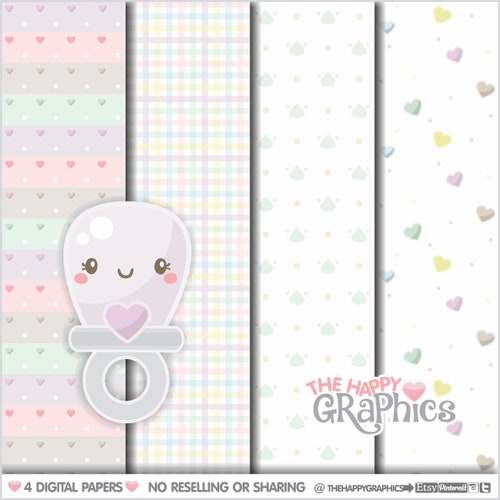 Baby Digital Paper COMMERCIAL USE Baby Pattern Printable - Etsy