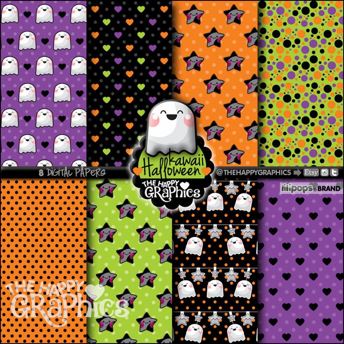 Halloween Digital Paper COMMERCIAL USE Halloween Printable - Etsy