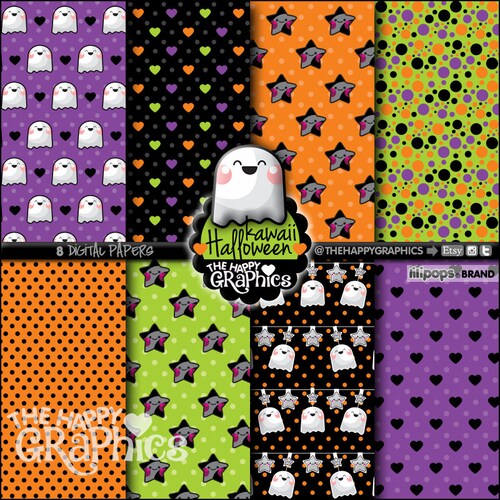 Halloween Digital Paper COMMERCIAL USE Halloween Printable - Etsy