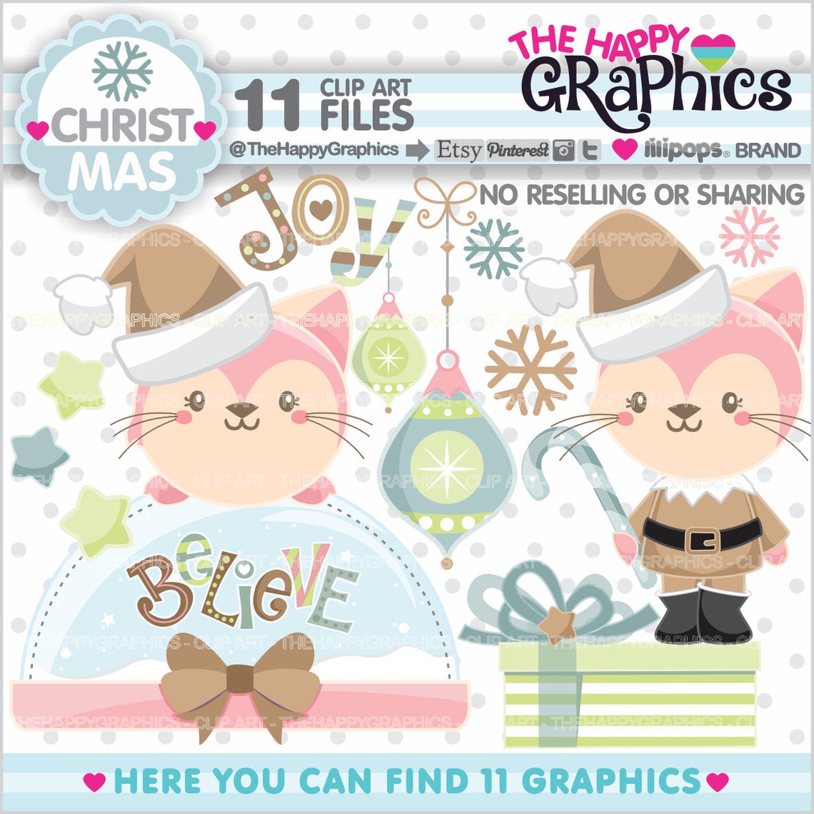 Christmas Clipart Christmas Graphic COMMERCIAL USE - Etsy