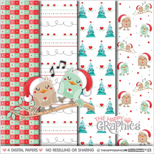 Christmas Digital Paper COMMERCIAL USE Christmas Printable - Etsy