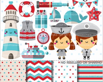Nautical Bunting Banners Clipart Sailor Banner Clipart Set - Etsy