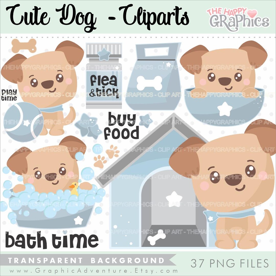 Dog Clipart, Puppy Clipart, Happy Dog, Clipart, Dog Graphics, Dog ...