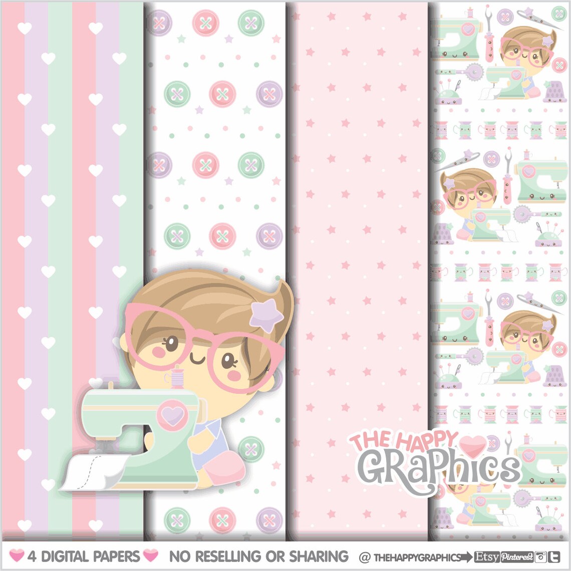 Crafty Digital Paper COMMERCIAL USE Crafty Pattern - Etsy