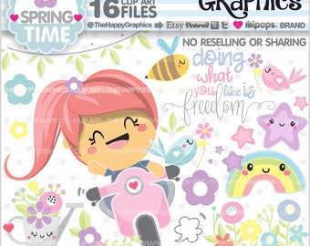 Spring Clipart Spring Graphics COMMERCIAL USE Flower | Etsy