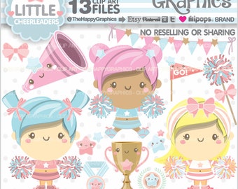 Cheerleaders Clipart Set Personal & Commercial Use Clip Art - Etsy