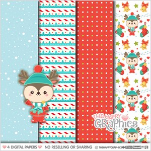 Christmas Digital Paper, Christmas Pattern, COMMERCIAL USE, Christmas ...