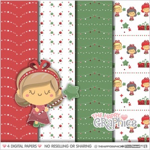 Christmas Digital Paper COMMERCIAL USE Christmas Pattern - Etsy
