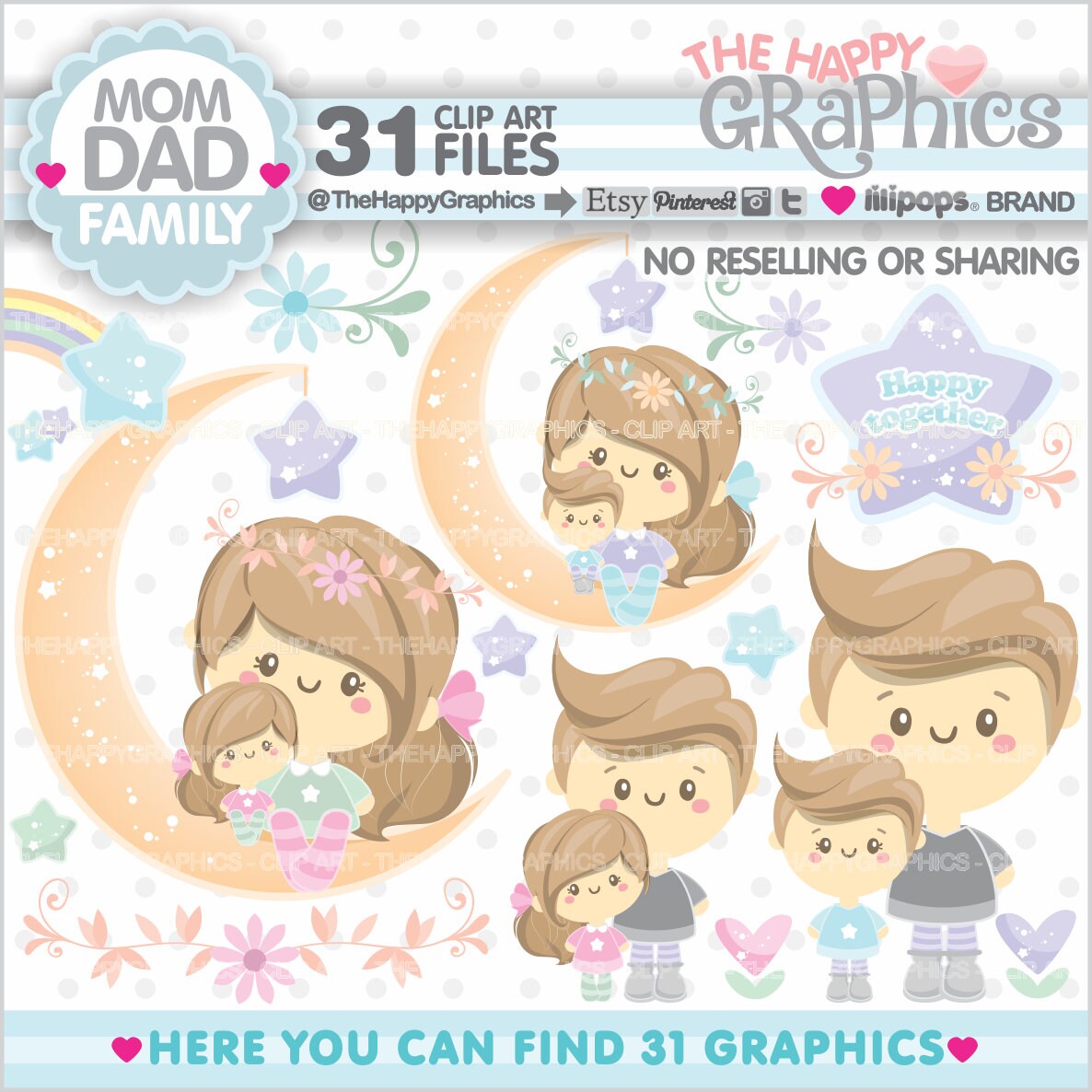 Happy Fathers Day Mom Clipart