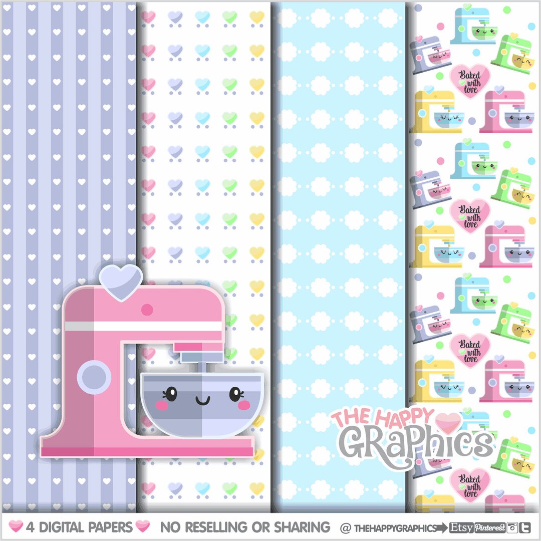 Bakery Digital Paper, COMMERCIAL USE, Bakery Pattern, Printable Paper ...