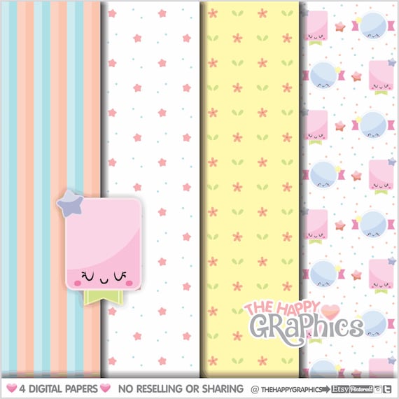 Cute Digital Paper, Cute Pattern, Printable Paper, Digital Pattern ...