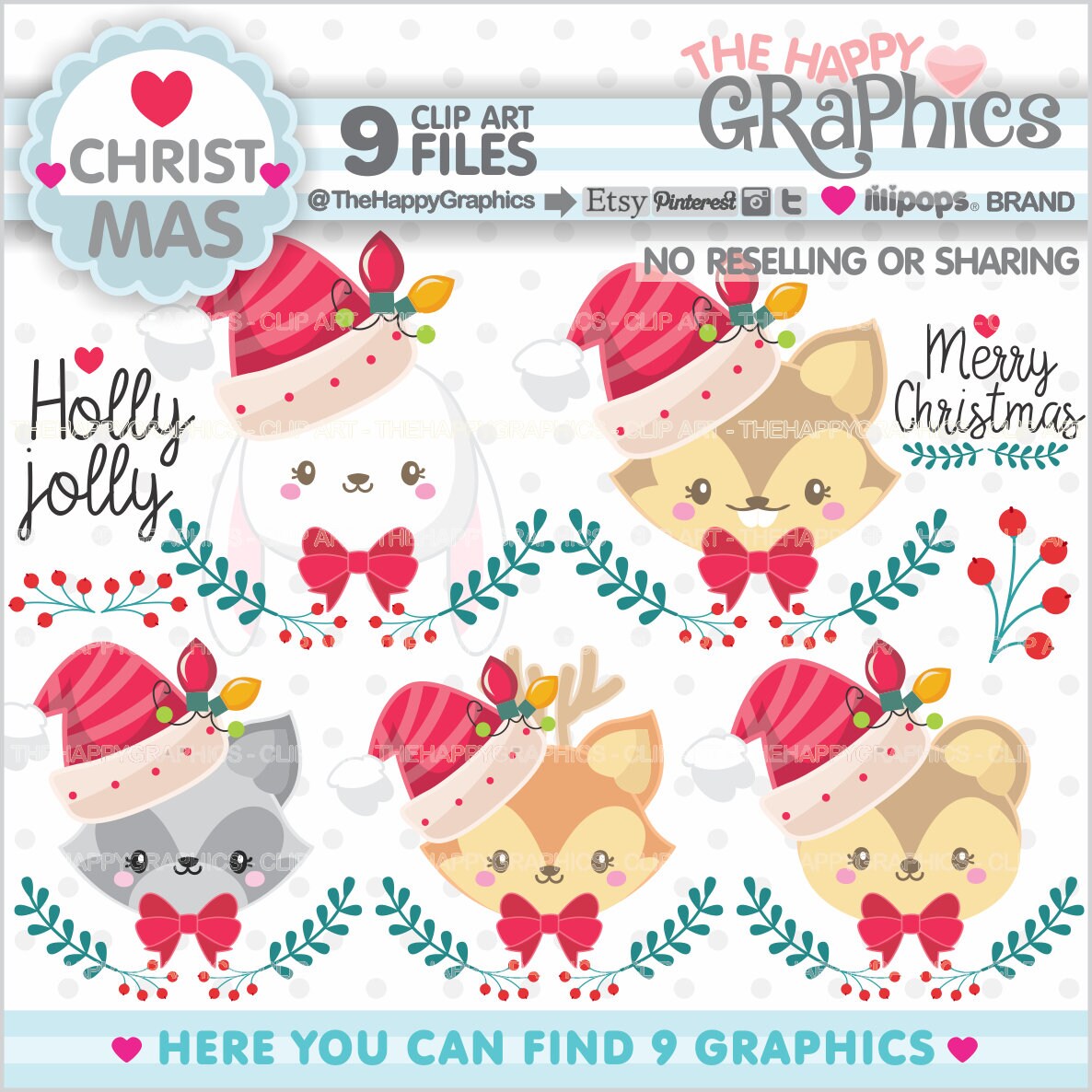 Christmas Clipart Christmas Graphics COMMERCIAL USE - Etsy