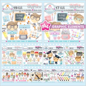 Back to School, Bundle, School Clipart, Digital Bundle, Students Bundle ...