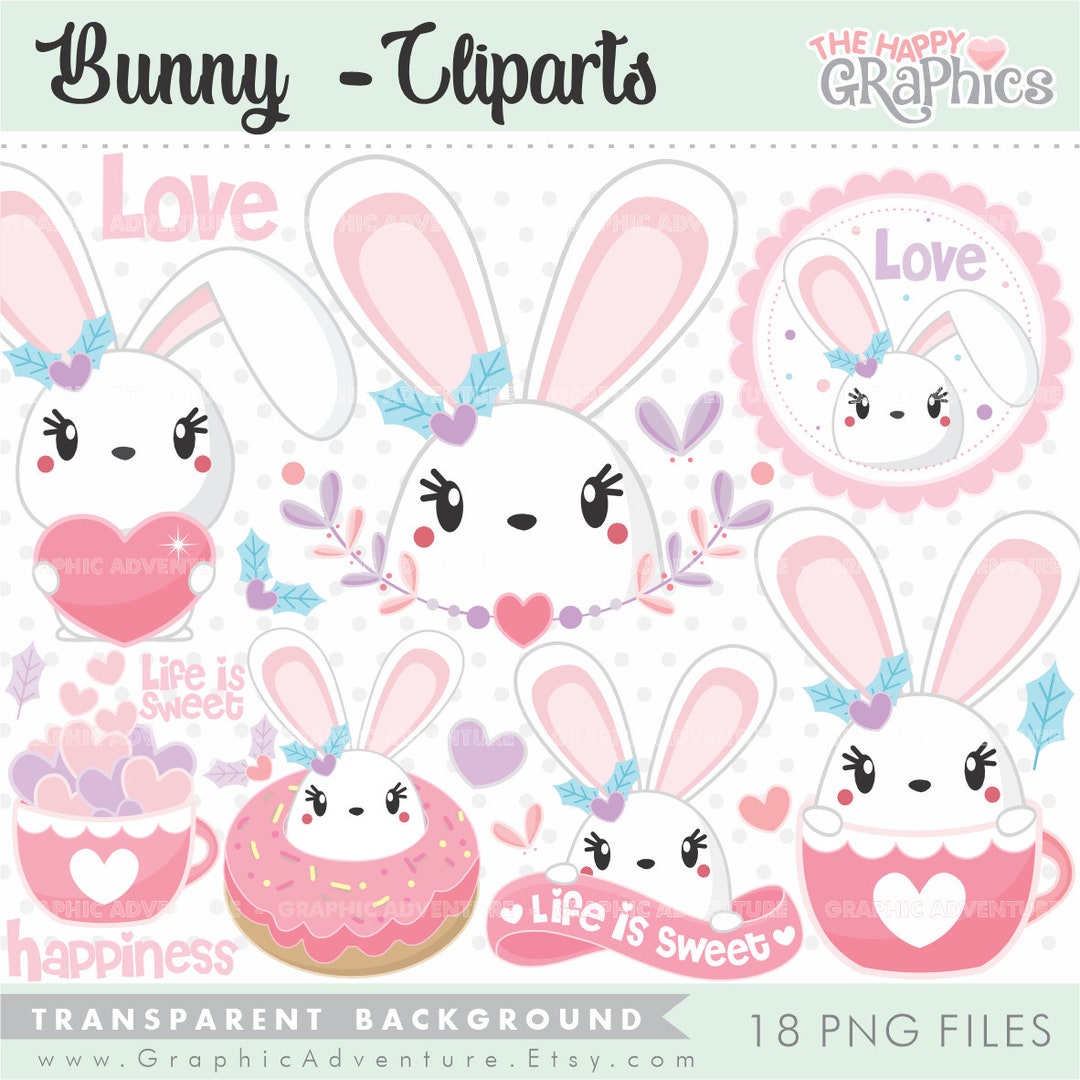 Love Clipart, Bunny Clipart, Valentine's Day, Clipart, Rabbit Clipart ...