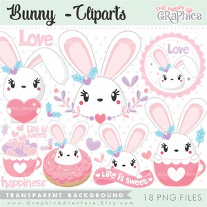 Love Clipart, Bunny Clipart, Valentine's Day, Clipart, Rabbit Clipart ...