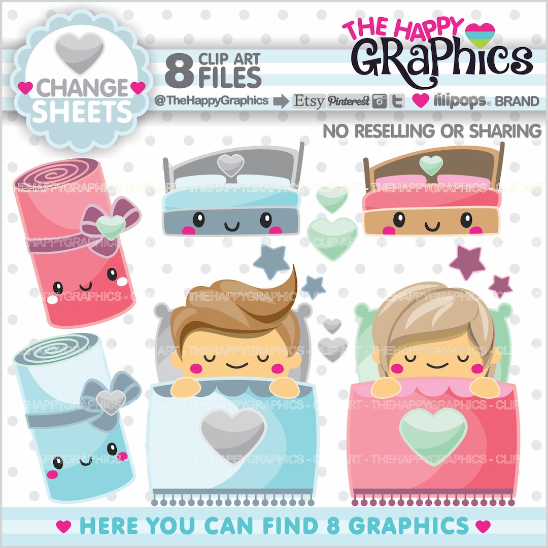 Bed Clipart, Bed Graphic, COMMERCIAL USE, Change Sheets, Planner ...