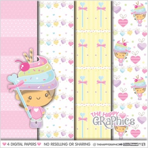 Ice Cream, Digital Paper, COMMERCIAL USE, Ice Cream Pattern, Printable ...