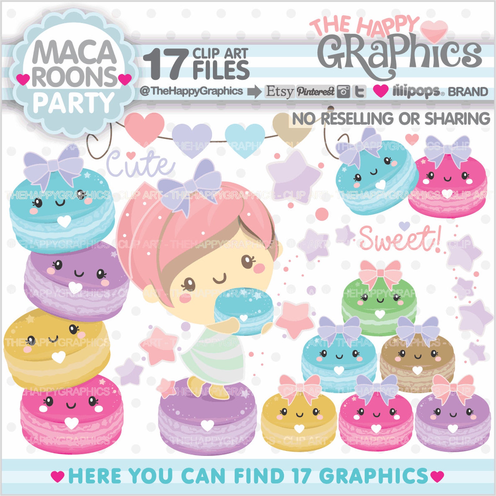 Macaron Clipart Macaron Graphics COMMERCIAL USE Macaroon - Etsy
