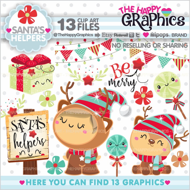 Christmas Clipart Christmas Graphic COMMERCIAL USE - Etsy
