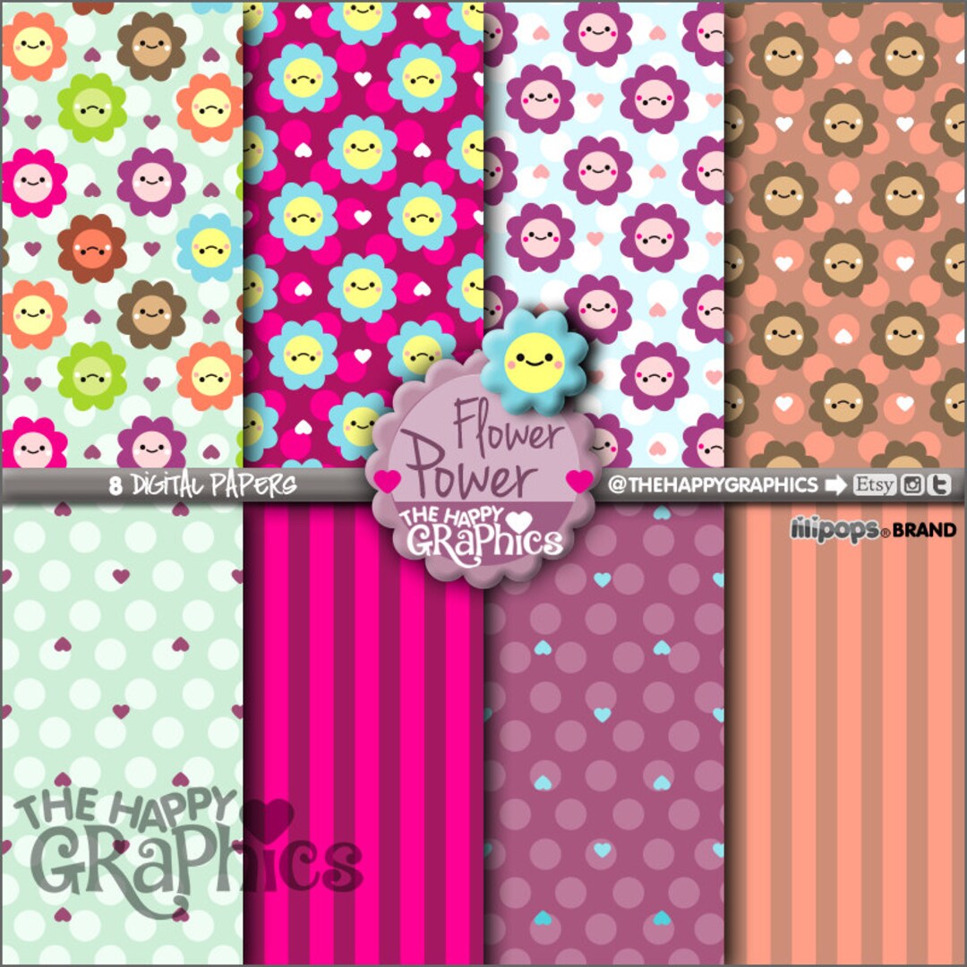 Flower Digital Paper COMMERCIAL USE Flower Pattern - Etsy