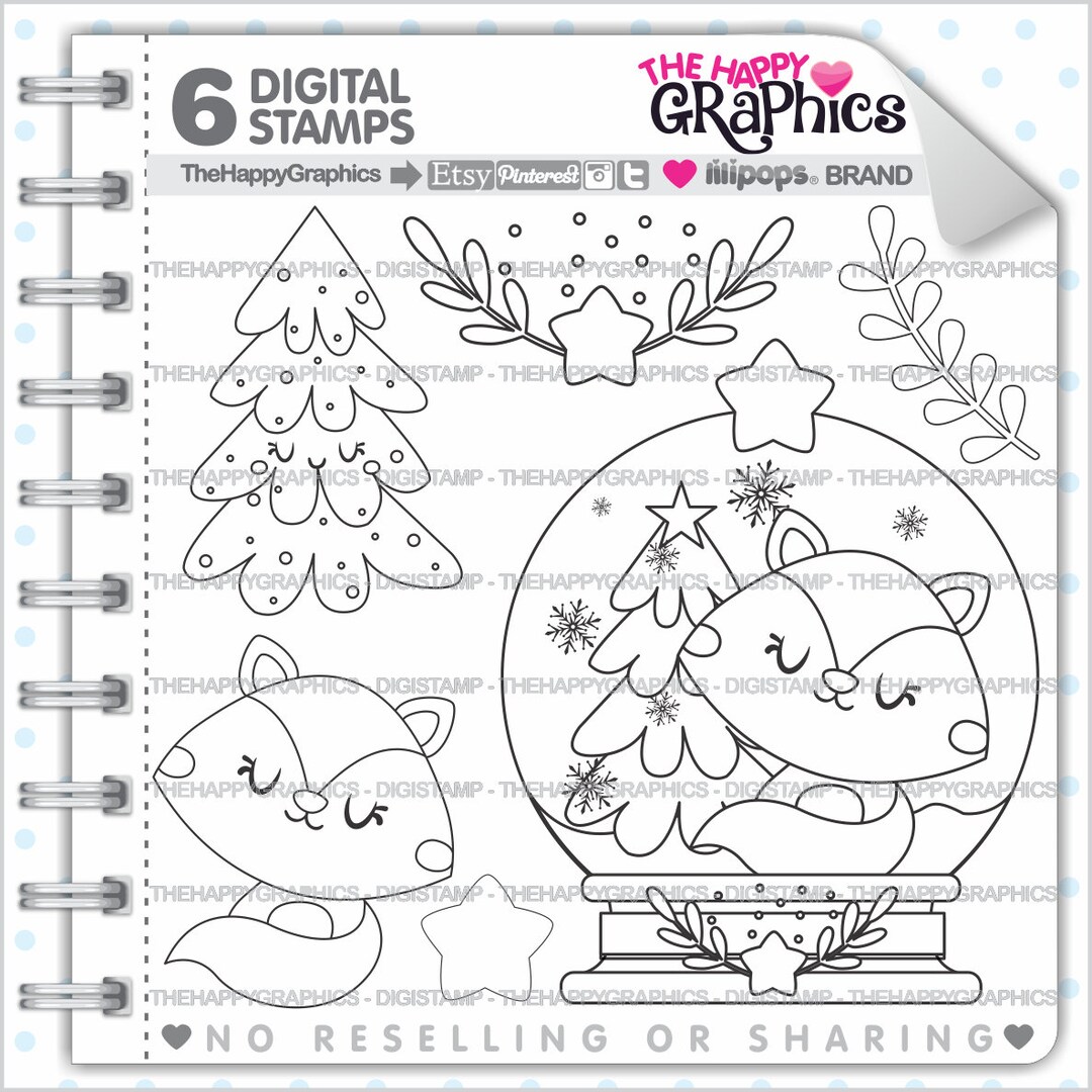 Winter Stamp, Winter Digistamp, Commercial Use, Snow Digistamp, Snow ...