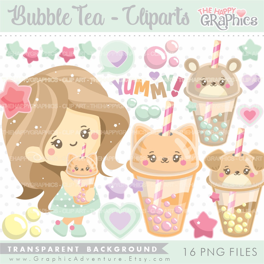 Bubble Tea, Clipart, Graphics, Tea Clipart, Summer Clipart, Summer ...