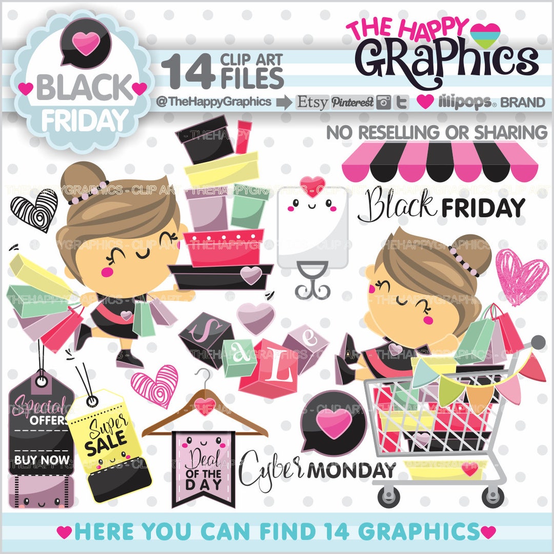 Shopping Clipart, Shopping Graphics, COMMERCIAL USE, Black Friday, Shop ...