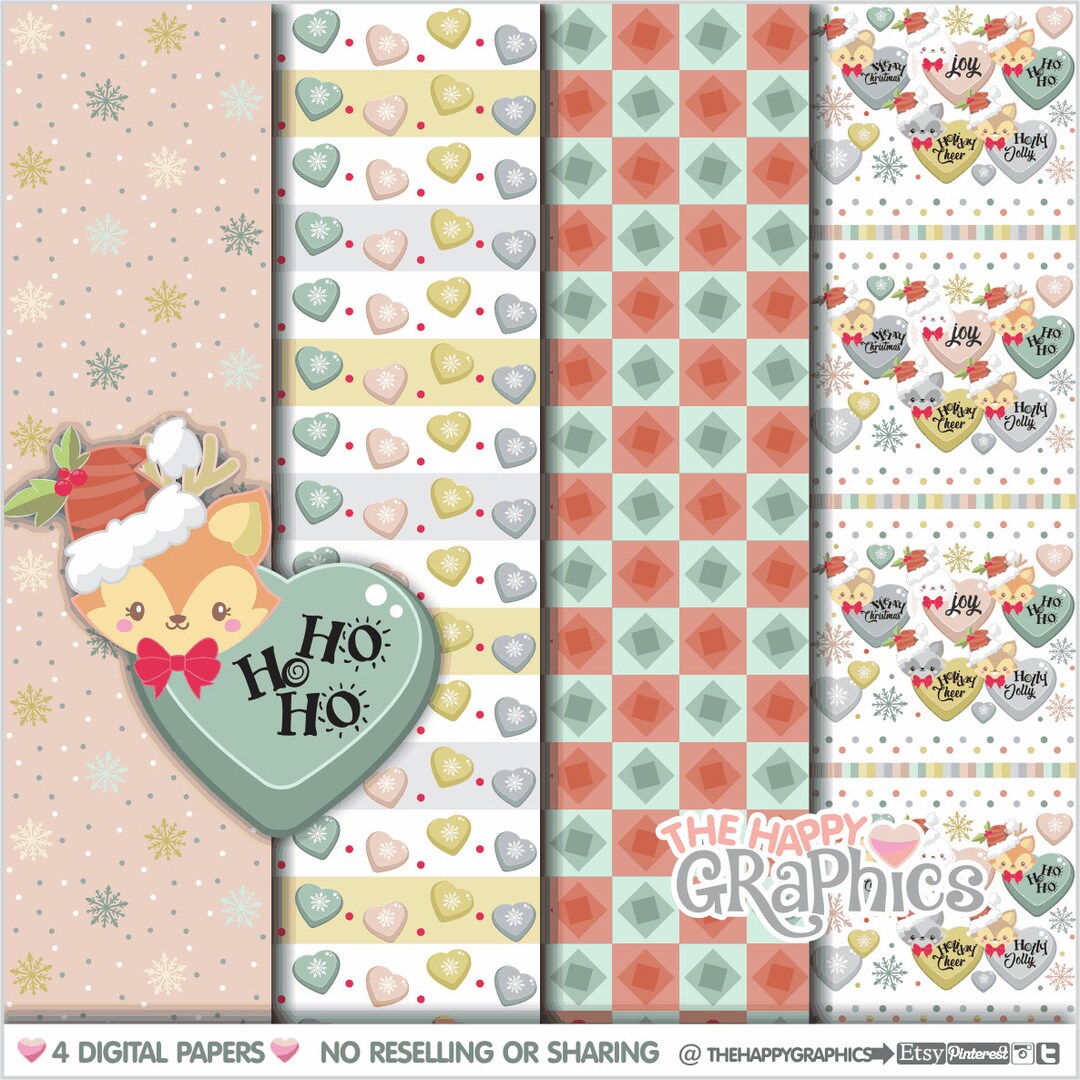 Christmas Pattern Christmas Digital Papers COMMERCIAL USE - Etsy
