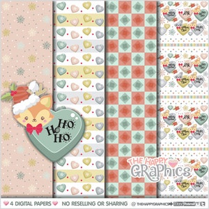 Christmas Pattern Christmas Digital Papers COMMERCIAL USE - Etsy