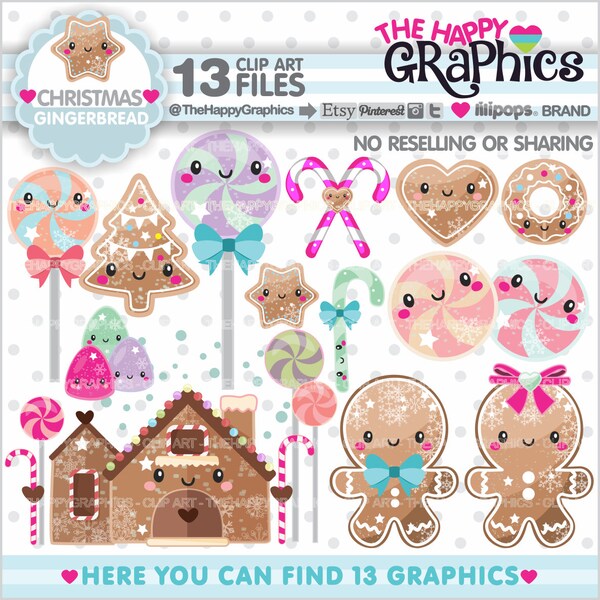 Gingerbread Clipart - Etsy