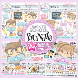 Back to School, Bundle, School Clipart, Digital Bundle, Students Bundle ...