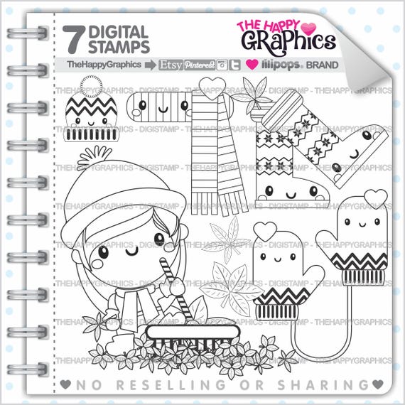 Autumn Stamp, COMMERCIAL USE, Digi Stamp, Digital Image, Autumn ...