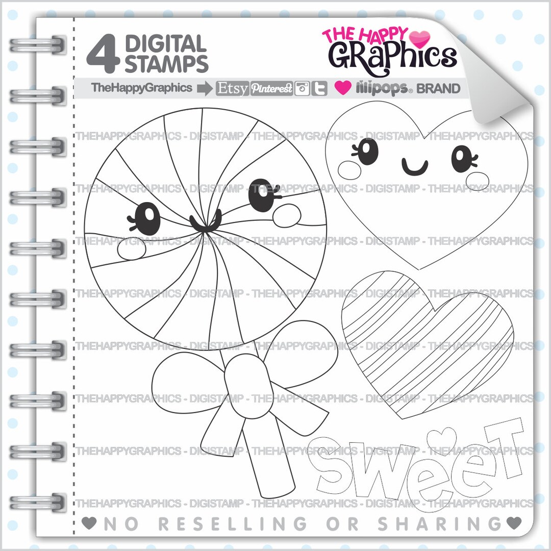 Candy Stamp, COMMERCIAL USE, Candy Digi Stamp, Lollipop Digistamp ...