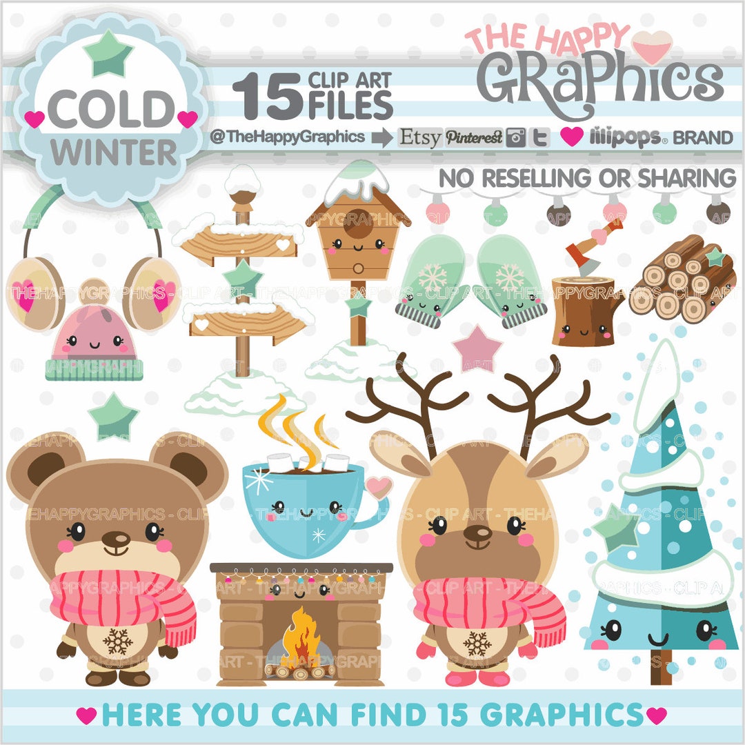 Winter Clipart, Winter Graphics, COMMERCIAL USE, Christmas Party ...