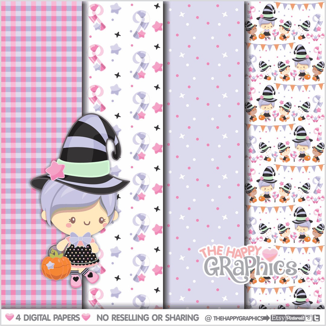 Halloween Digital Paper, Witch Digital Paper, Halloween Decor ...