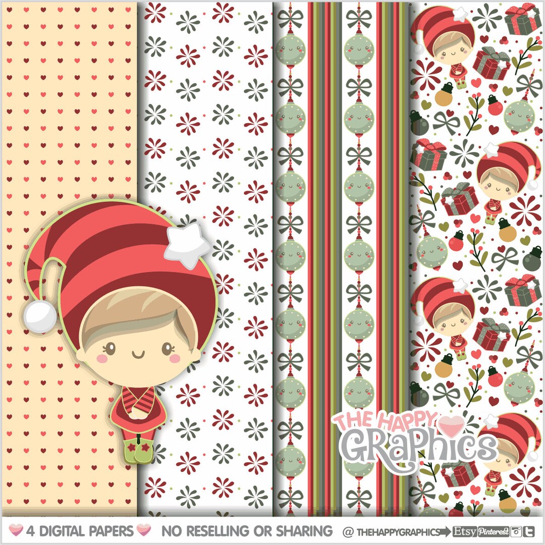 Christmas Digital Paper, Christmas Printable Paper, Christmas ...