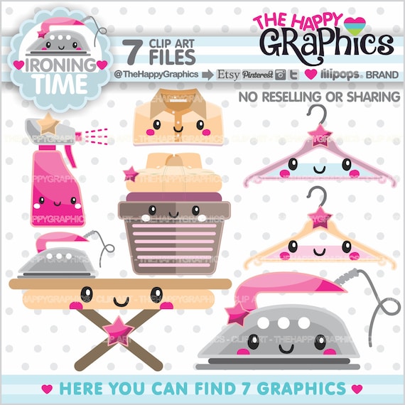 Iron Clipart, Iron Graphic, COMMERCIAL USE, Ironing Cliparts, Planner ...