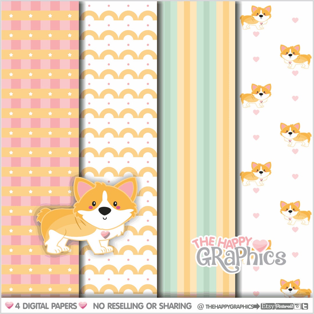 Dog Digital Paper, COMMERCIAL USE, Dog Pattern, Printable Paper, Puppy ...