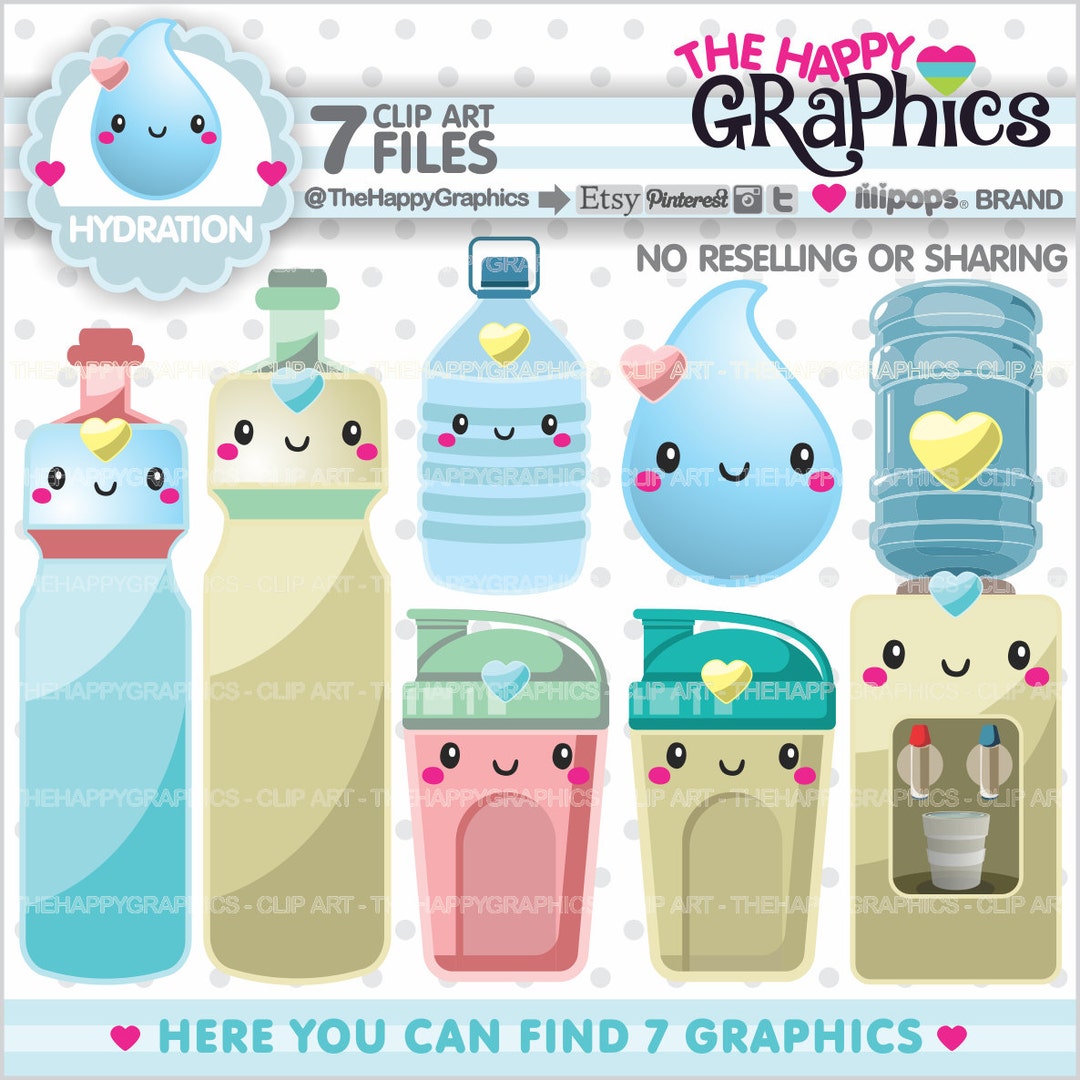 Hydration Clipart, Hydration Graphics, COMMERCIAL USE, Hydrate Clipart ...
