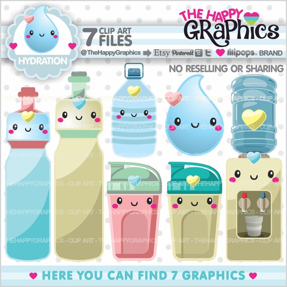 Hydration Clipart, Hydration Graphics, COMMERCIAL USE, Hydrate Clipart ...