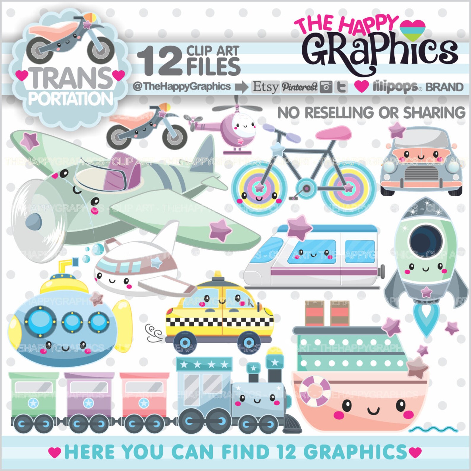 Transportation Clipart Transportation Graphics Commercial - Etsy