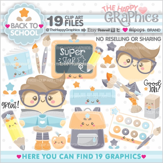 Back to School, Clipart, Student Graphics, Digital, Printable, School ...