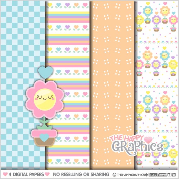 Plants Digital Paper COMMERCIAL USE Plant Pattern | Etsy Canada