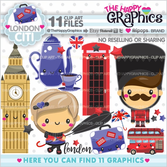 London Clipart, London Graphics, Commercial Use, London Party, City ...