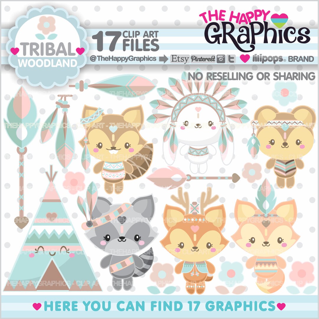 Woodland Clipart, Woodland Graphic, COMMERCIAL USE, Tribal Clipart ...